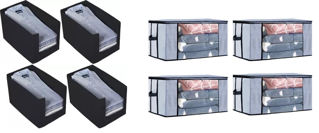 Just Mart Stackable Shirt Stacker Storage Bins Organizers Foldable Pack ...