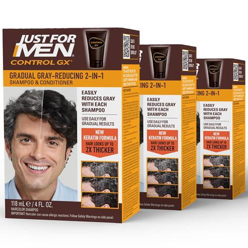 Just For Men Control Gx Grey Reducing 2-In-1 Shampoo And Conditioner ...