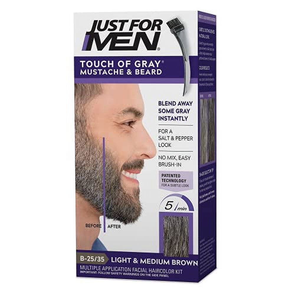 Just For Men Touch of Gray Mustache & Beard, Beard Coloring for Gray ...