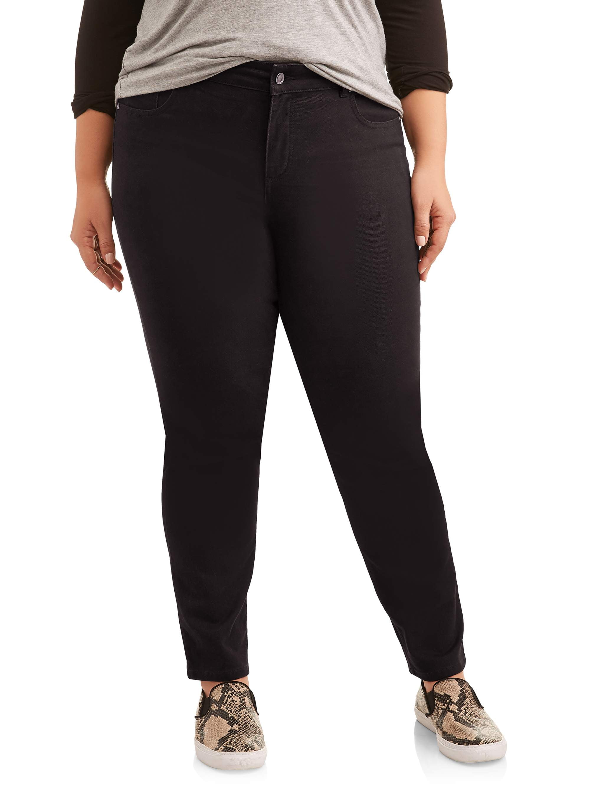 JMS Just My Size by Hanes 5 Pocket Stretch Jeans, Women's Plus and ...