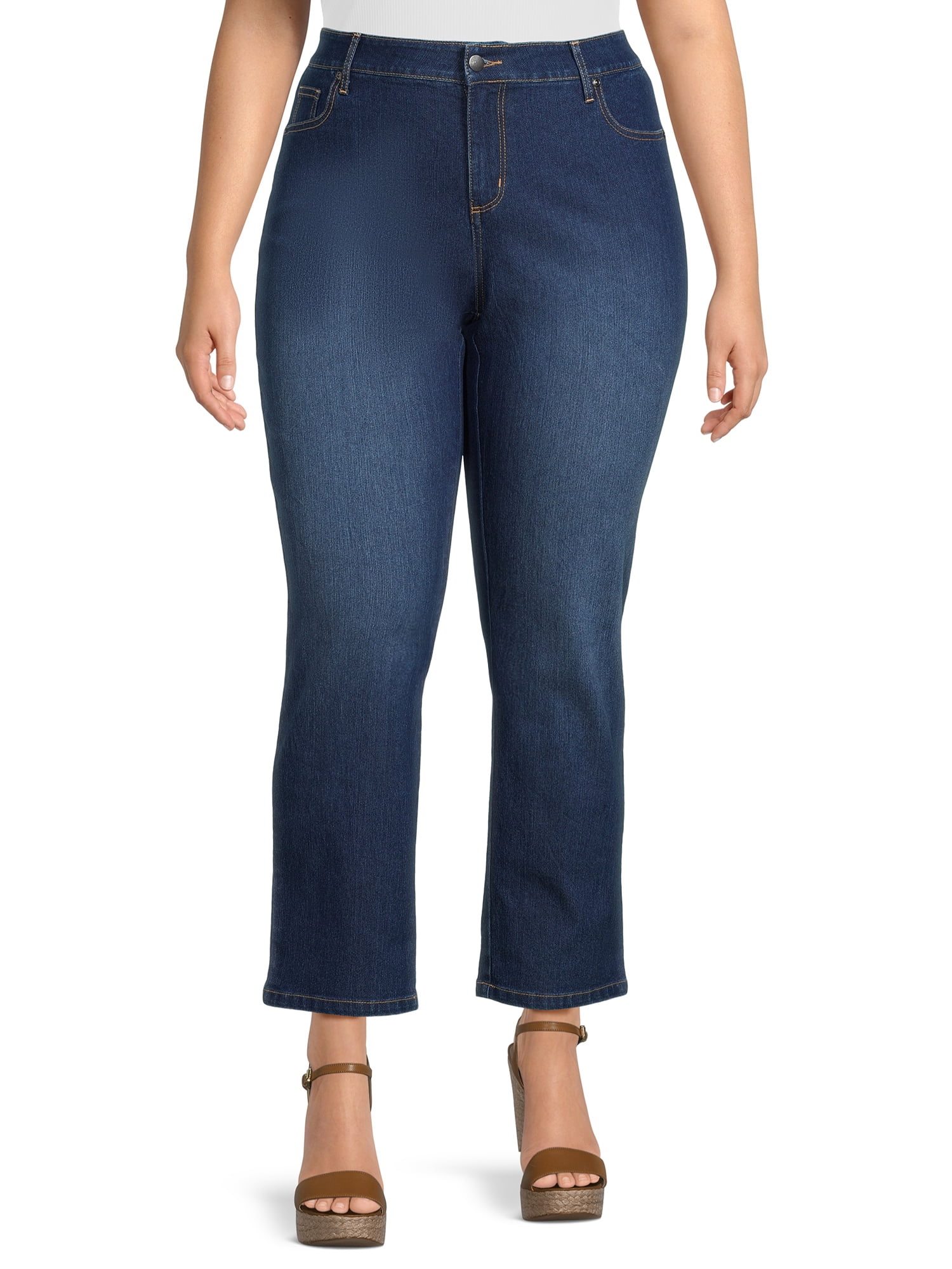JMS Just My Size by Hanes Women's Plus 5 Pocket Stretch Jeans, Sizes ...