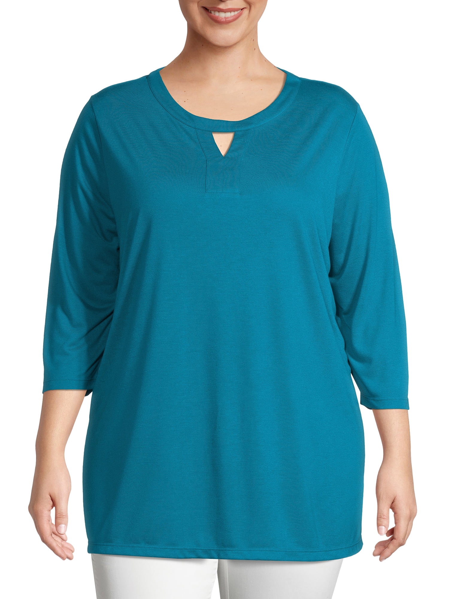 Just My Size Lightweight Keyhole Tunic (Women's Plus) 1 Pack - Walmart.com