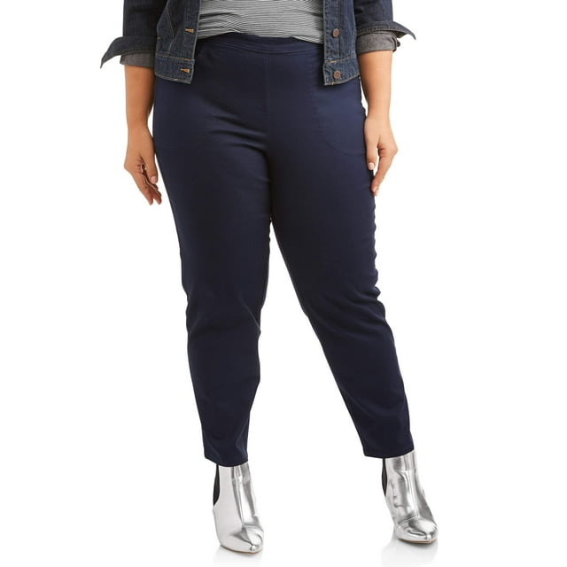 Just My Size Women's Plus and Petites Pull On 2-Pocket Pants, Sizes 1X ...