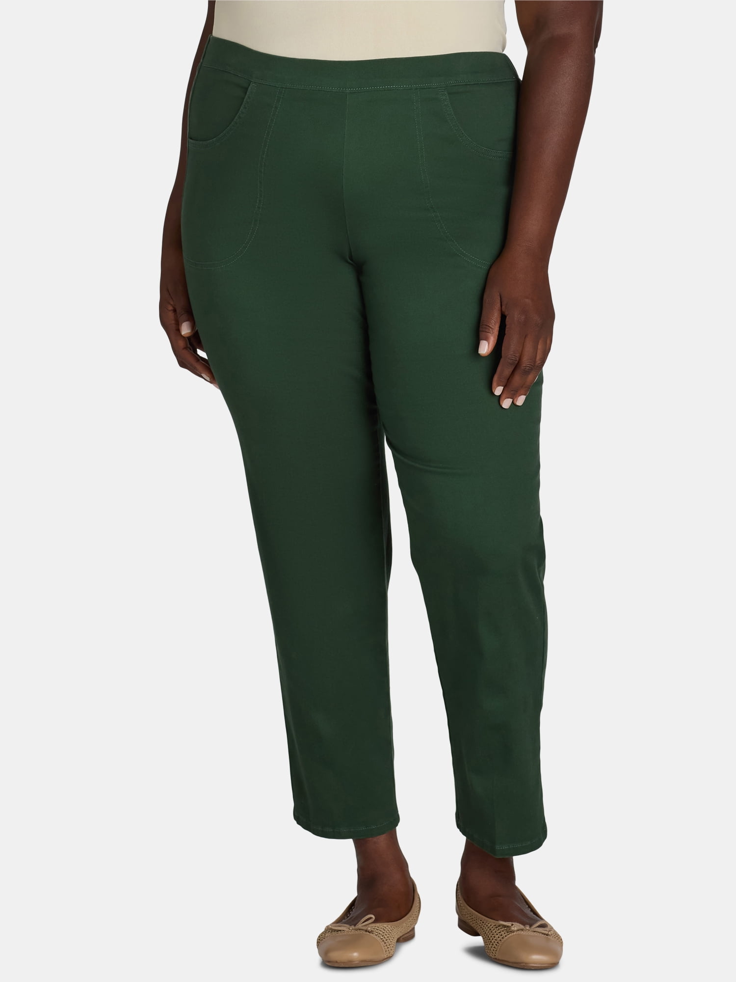 Just My Size Women's Plus and Petites Pull On 2-Pocket Pants, Sizes 1X ...