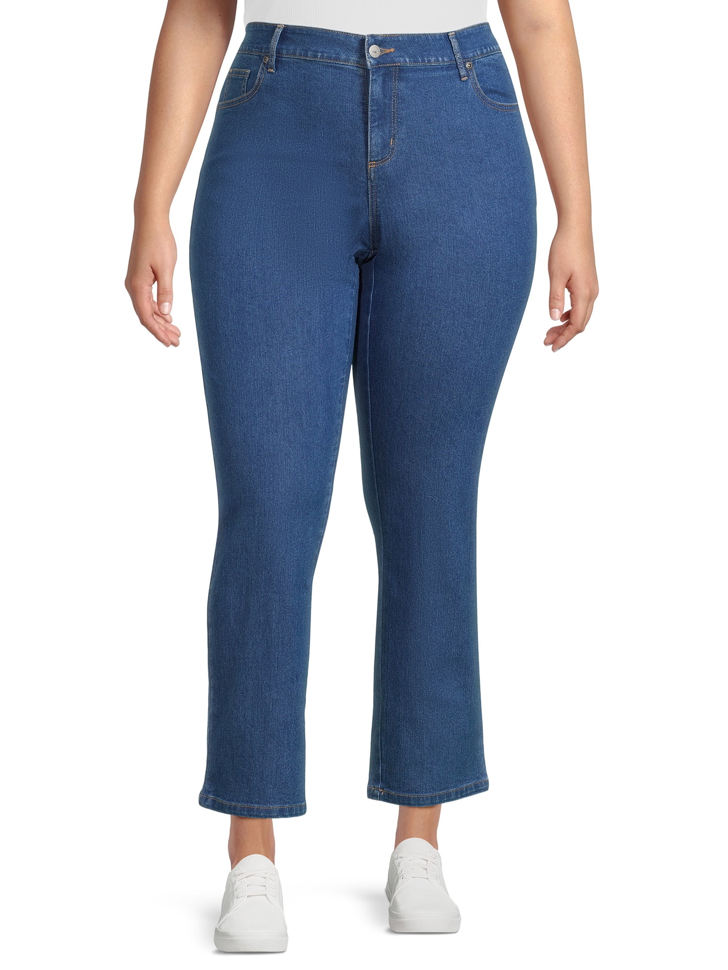 JMS Just My Size by Hanes 5 Pocket Stretch Jeans, Women's Plus and ...