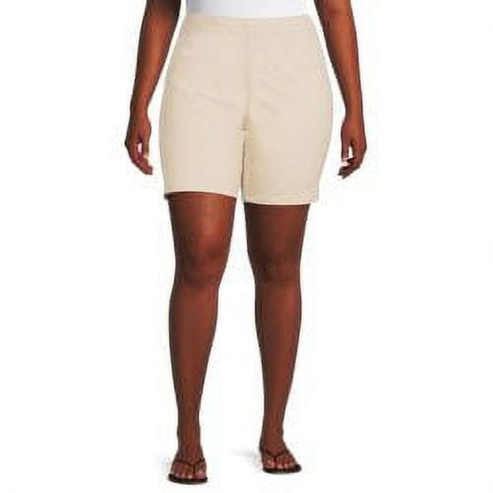 Just My Size Women's Plus Elastic Waist Stretch Bermuda Shorts ...
