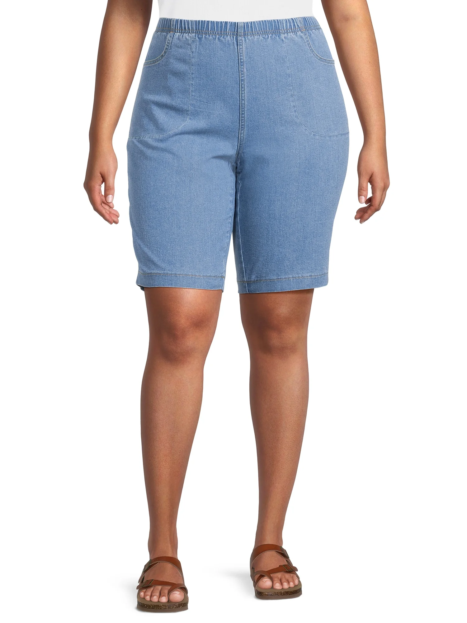 JMS Just My Size by Hanes Women's Plus Pull On 4 Pocket Bermuda Shorts ...