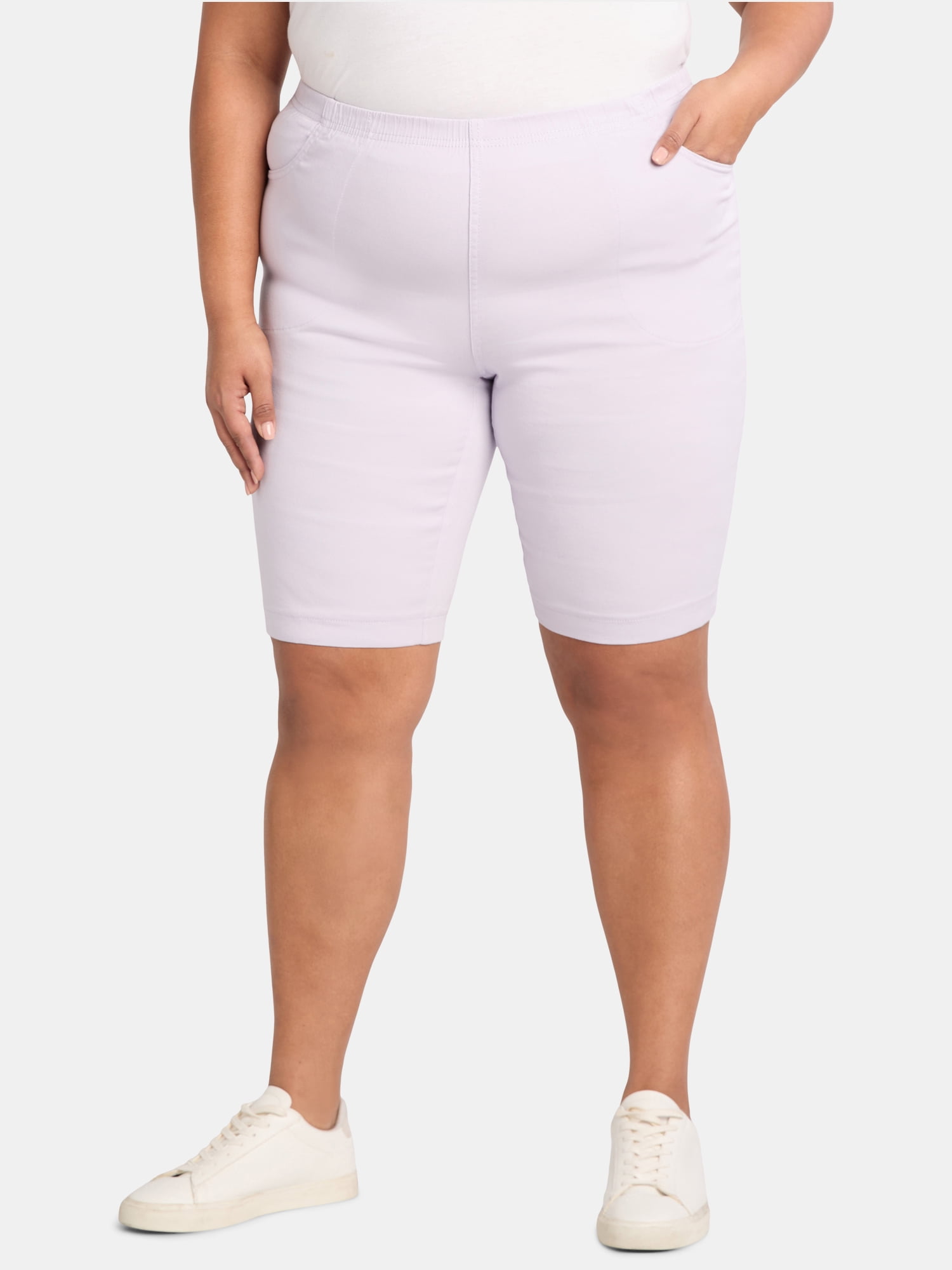 JMS Just My Size by Hanes Women's Plus Pull On Stretch Bermuda Shorts ...