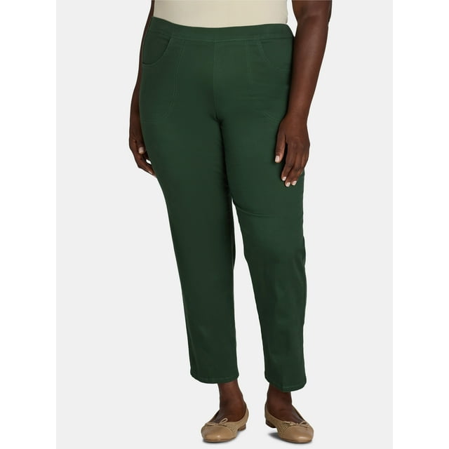 Just My Size Pull On 2-Pocket Pants, Women's Plus and Women's Plus ...
