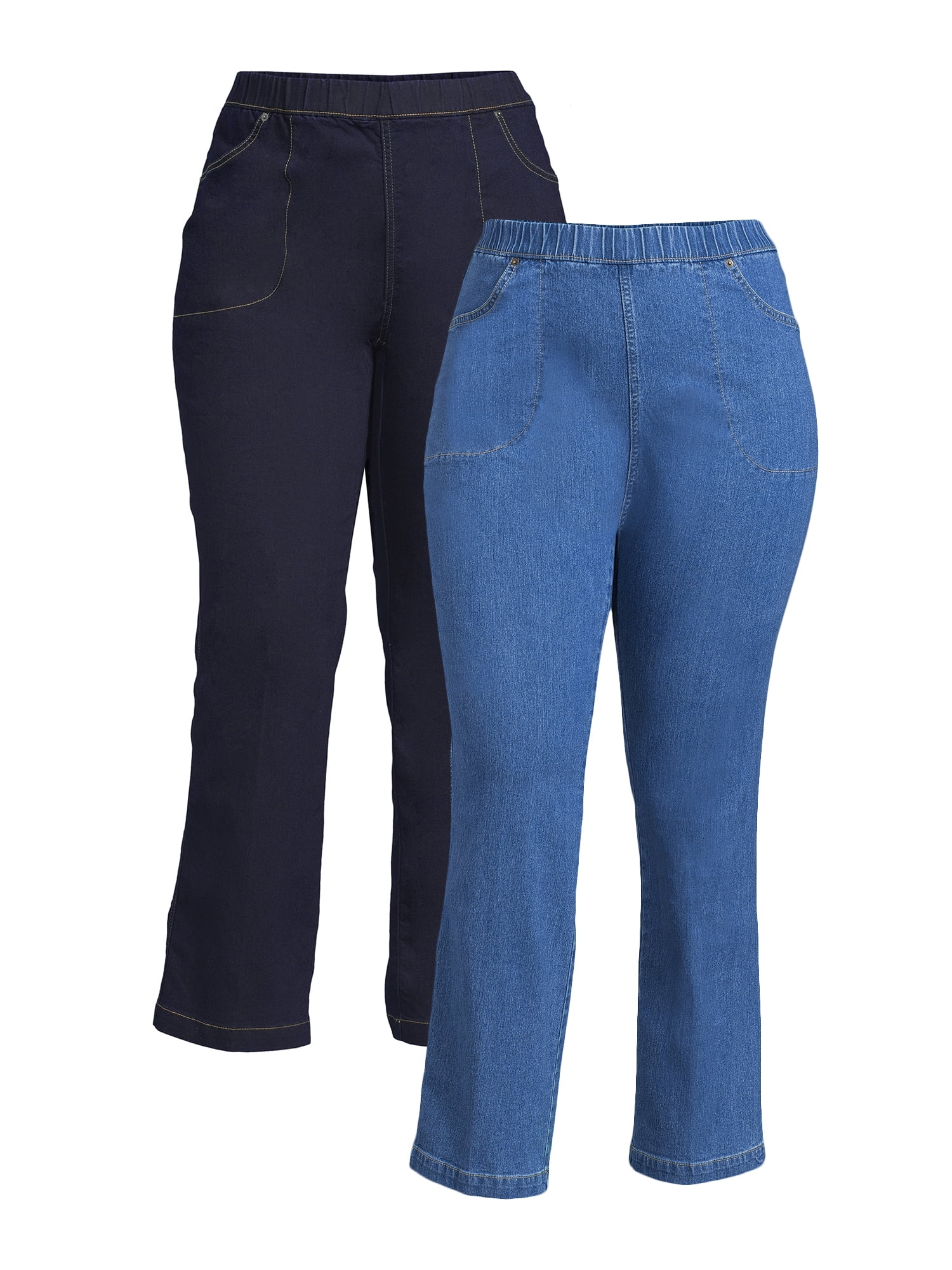 JMS Just My Size by Hanes Women's Plus Size 4 Pocket Bootcut Jeans, Single and 2-Pack - Walmart.com