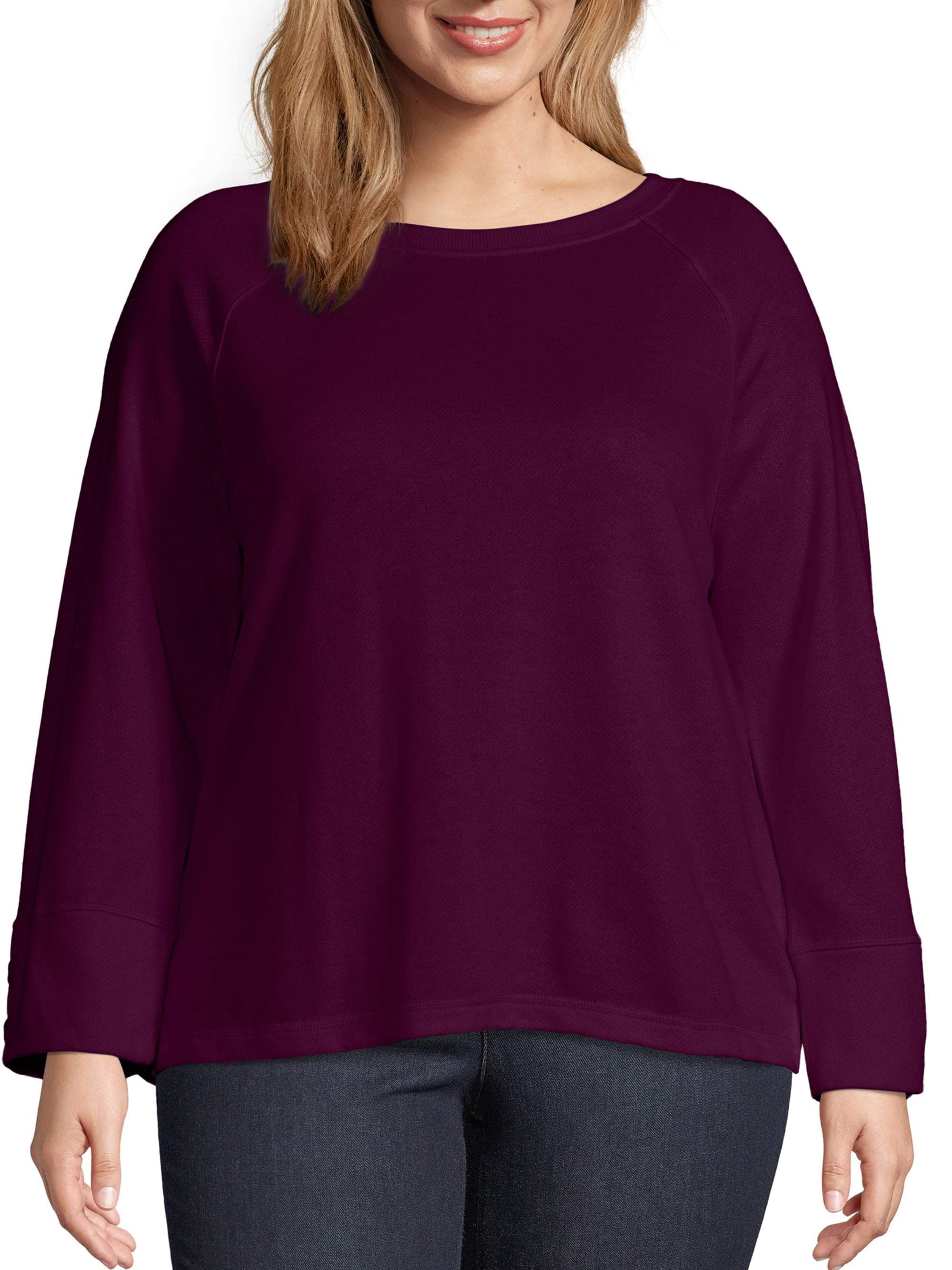 Just My Size Women's Plus Size French Terry Sweatshirt with Lace-up ...