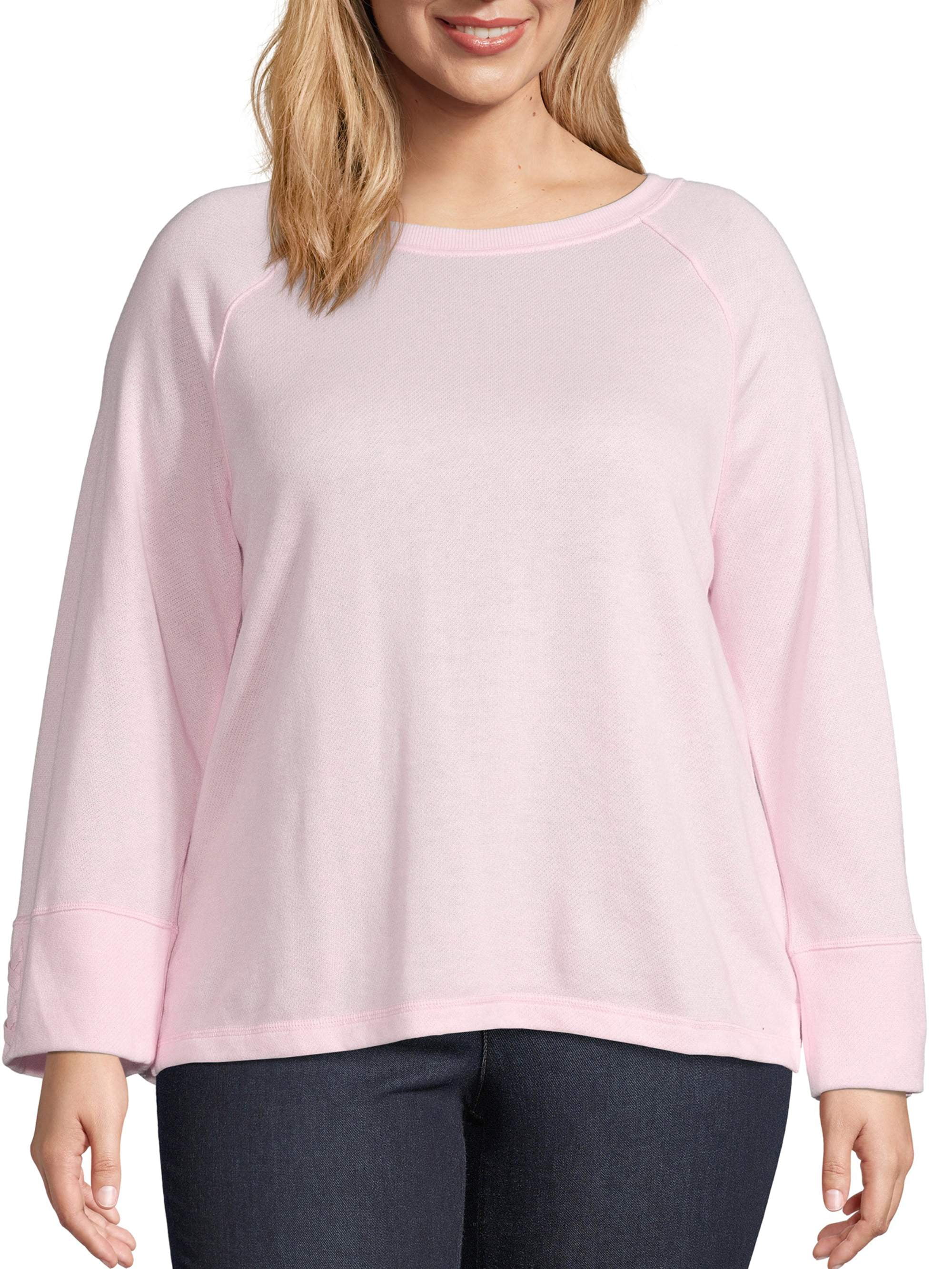 Just My Size Women's Plus Size French Terry Sweatshirt with Lace-up ...