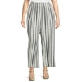 Just My Size Women's Plus Size Linen Blend Wide Leg Pull On Pants, 29 ...