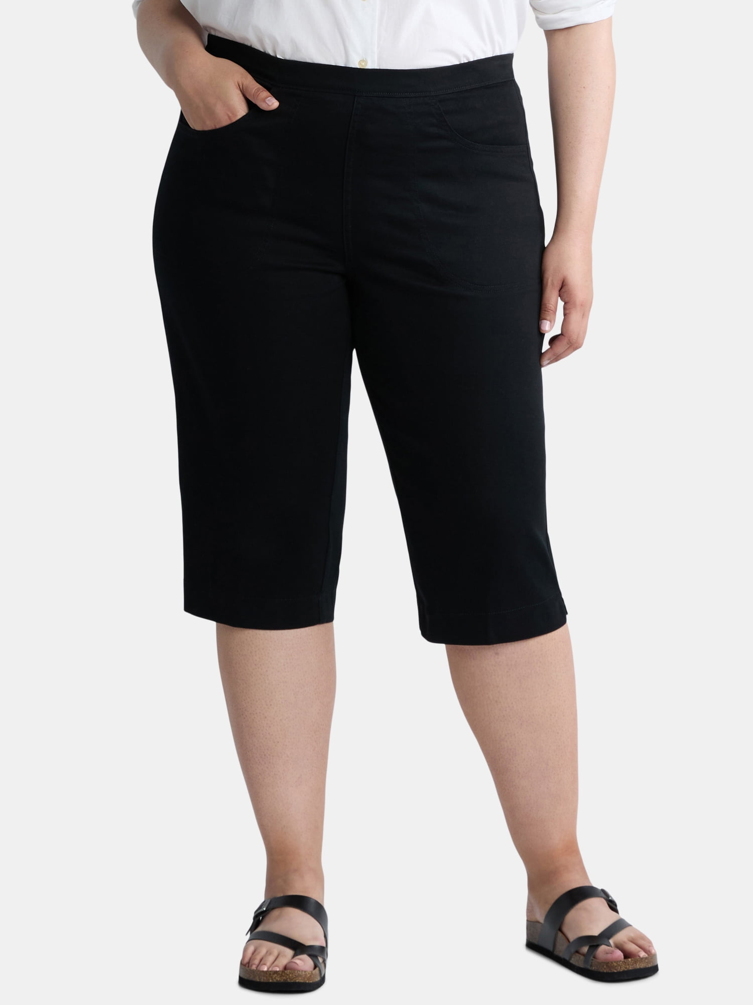 JMS Just My Size by Hanes Women's Plus Size Pull On 2 Pocket Stretch ...