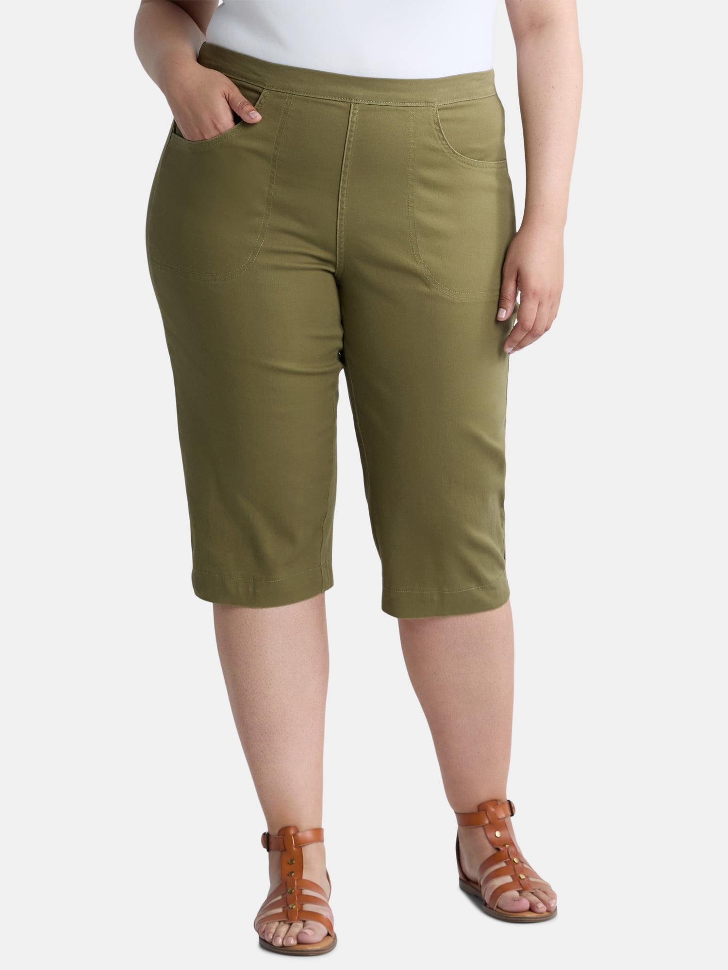 JMS Just My Size by Hanes Women's Plus Size Pull On 2 Pocket Stretch ...