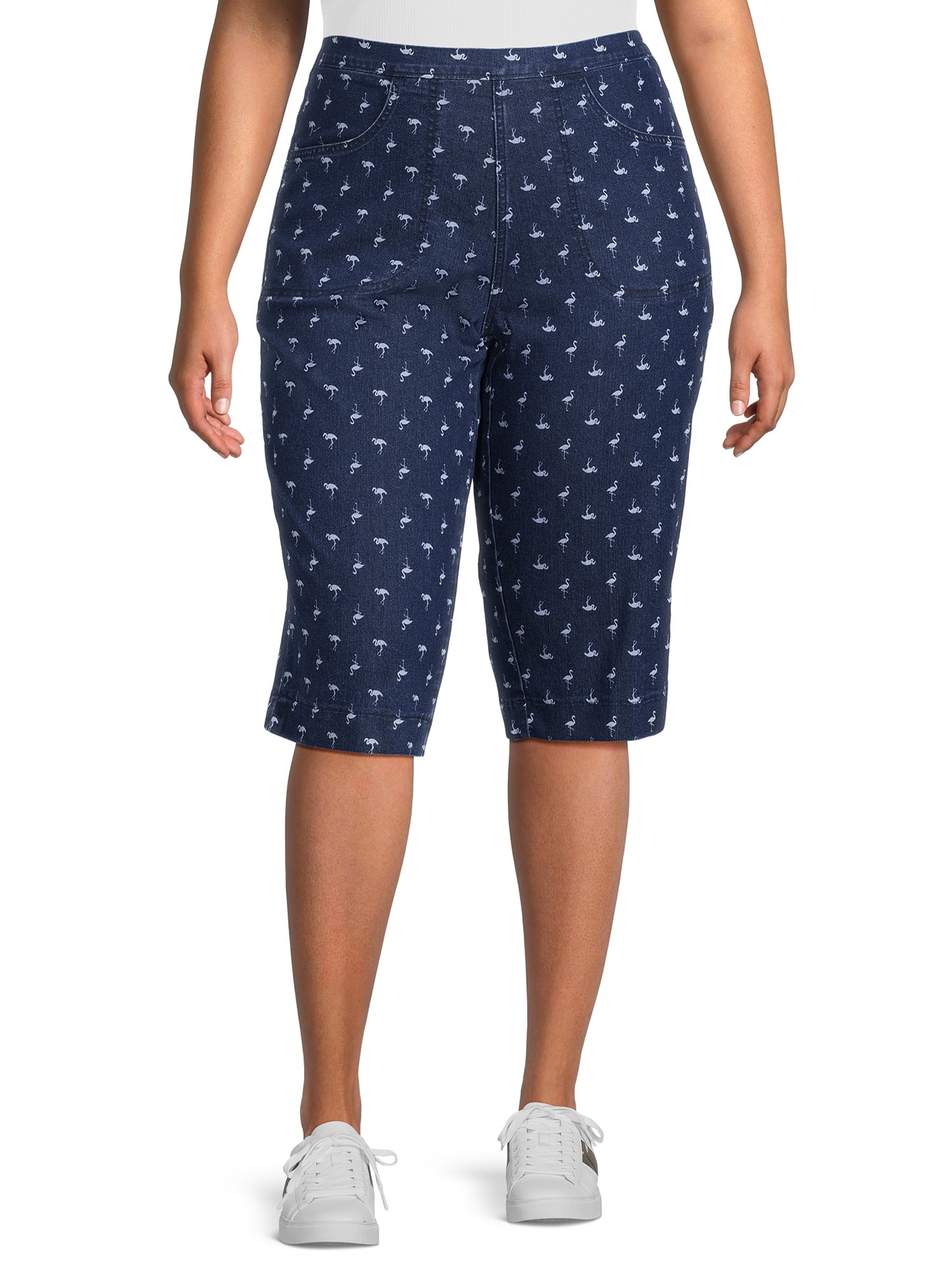 Just My Size Women's Plus Size Pull On 2 Pocket Stretch Capri, Sizes 0X ...