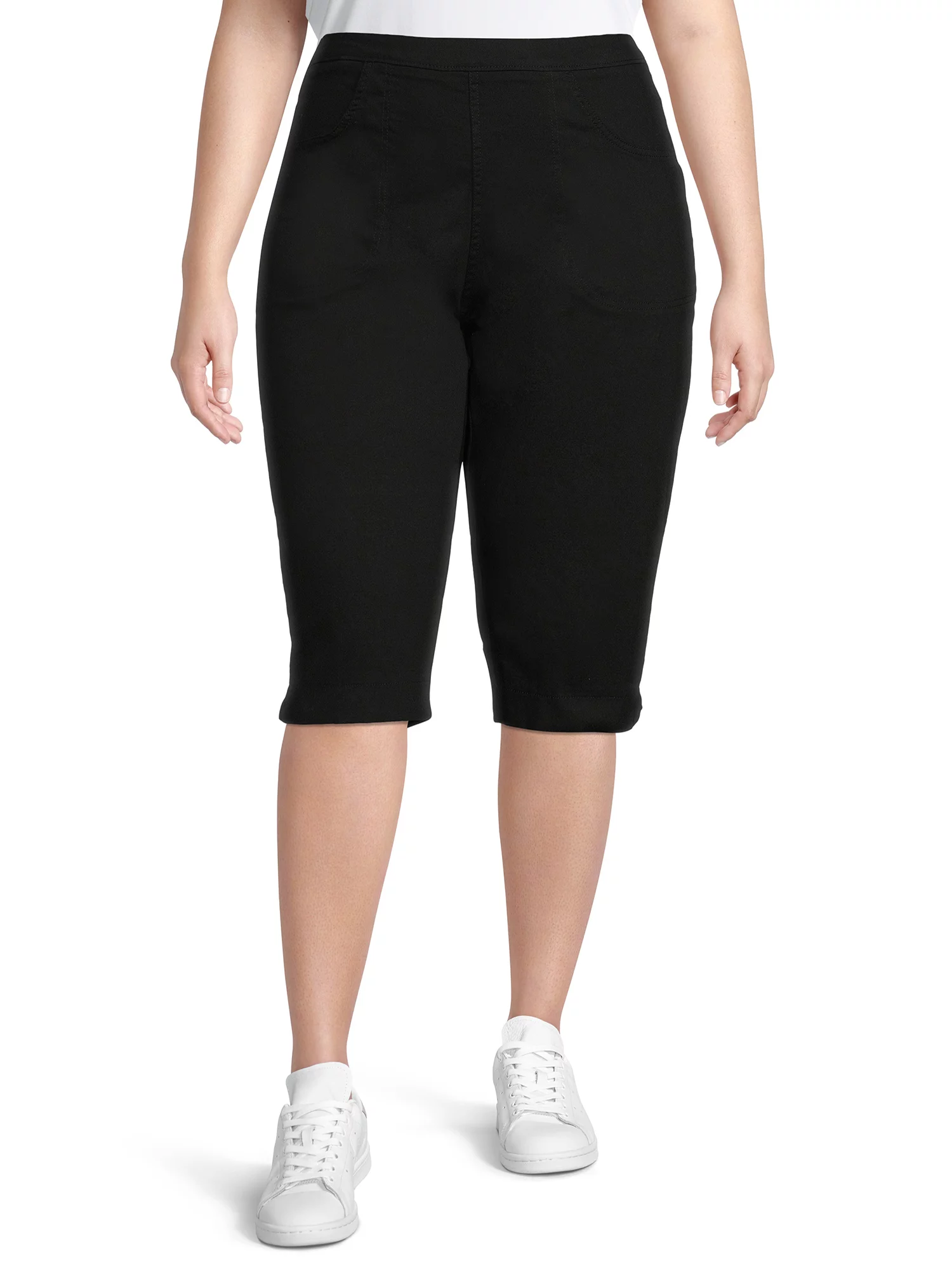 Just My Size Women's Plus Pull On Stretch Capri with Pockets, Cotton ...