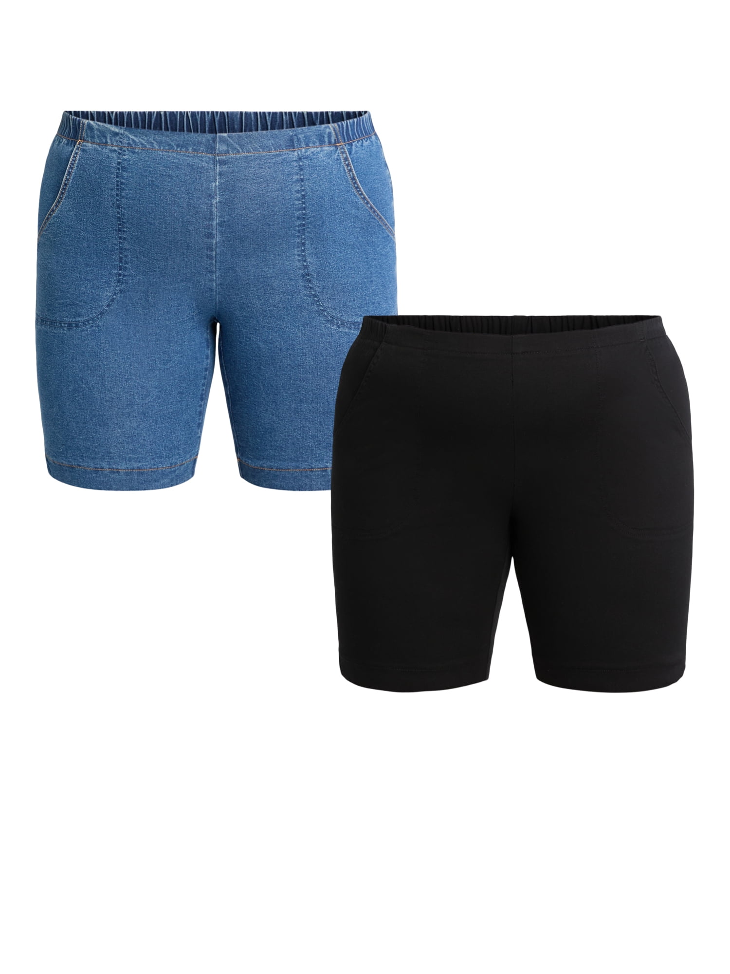 JMS Just My Size by Hanes Women's Plus Size Pull On Shorts with Pockets ...