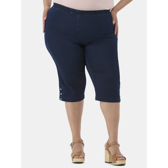 Just My Size Pull-On Stretch Denim Capris - Walmart.com