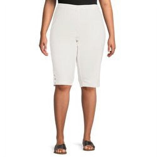 Just My Size Women's Plus Size Stretch Cotton Bling Capri Pants with ...