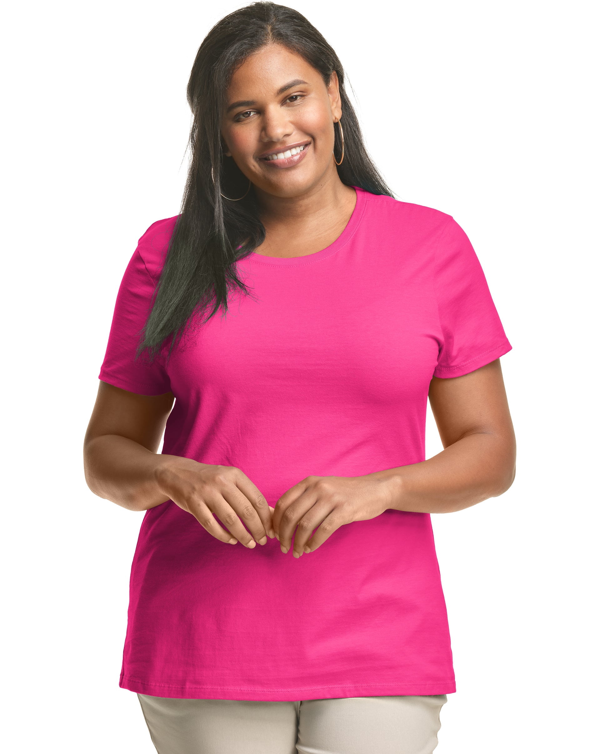 Hanes Just My Size Women's Plus Size Cotton Crewneck T-Shirt, 29-Inch ...