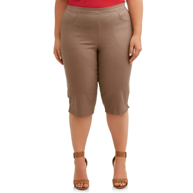Just My Size Women's Plus Size Size 2 Pocket Pull on Capri Pant ...