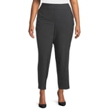 Just My Size by Hanes Women's Plus Tummy Control Dress Pants, Sizes 0X ...