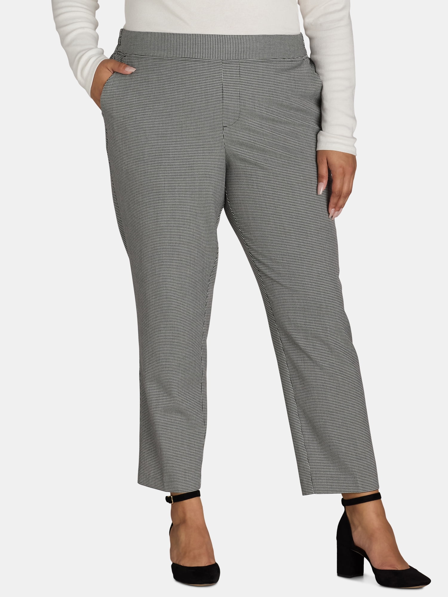 JMS Just My Size by Hanes Women's Plus Tummy Control Dress Pants, Sizes ...
