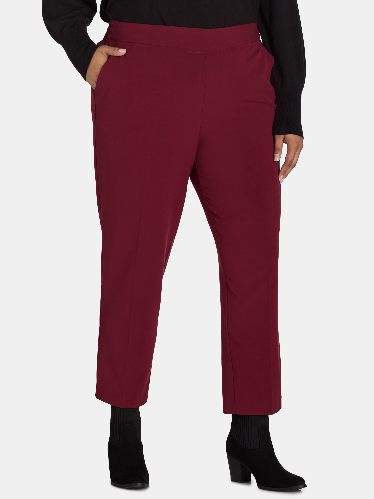 Hanes women's Plus Tummy Control Dress Pants - Classic Fit - Walmart.com