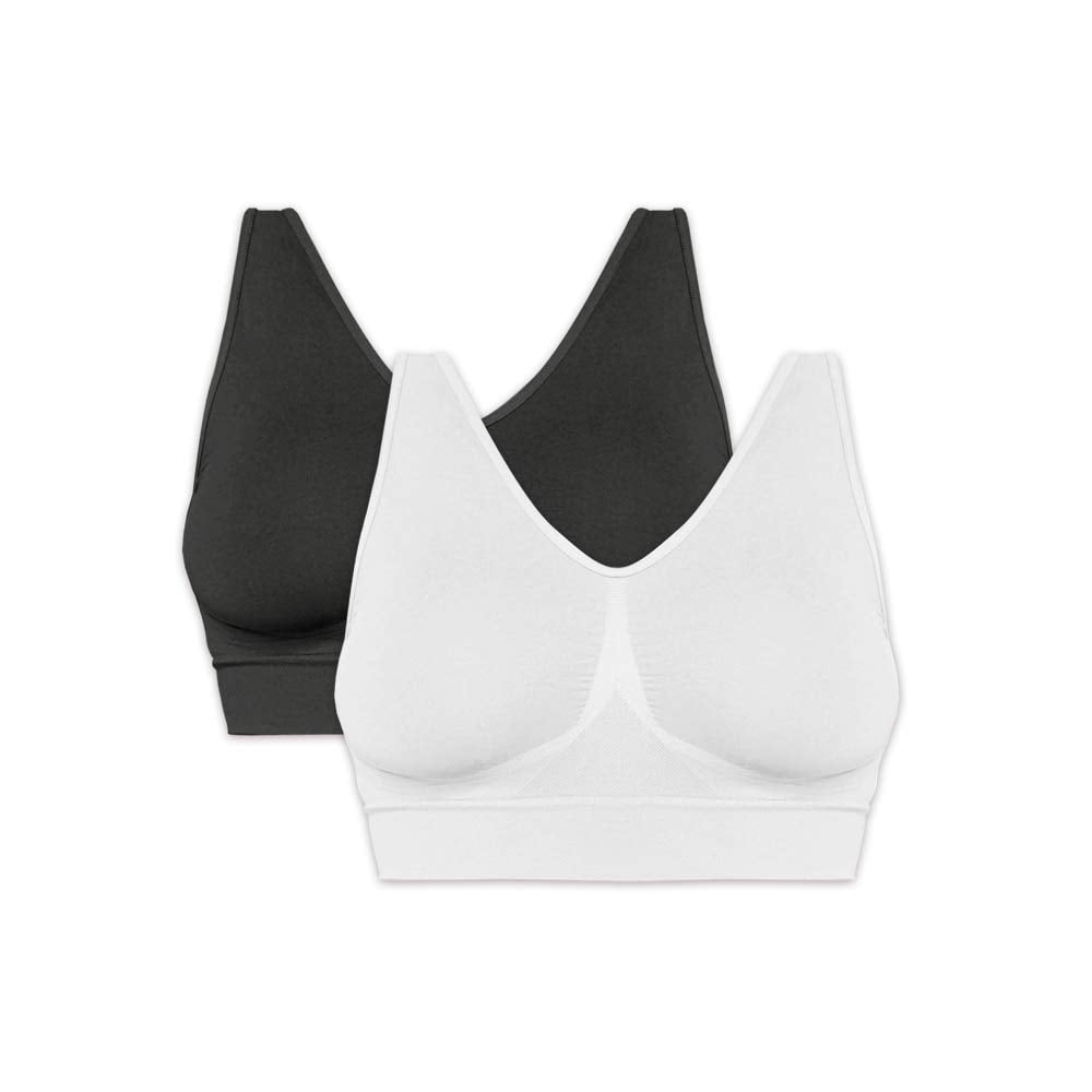 Just My Size Women`s Pure Comfort® Seamless Wirefree Bra,1263,3X,White ...