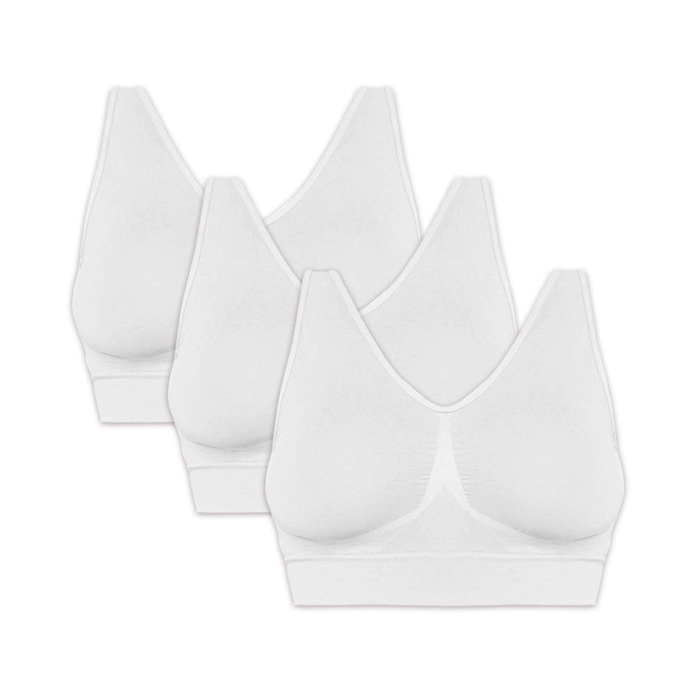 Just My Size Women`s Pure Comfort® Seamless Wirefree Bra,1263,5X,White ...