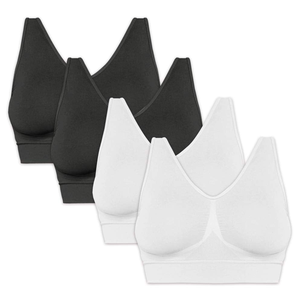 Just My Size Women`s Pure Comfort® Seamless Wirefree Bra,1263,5X,White ...