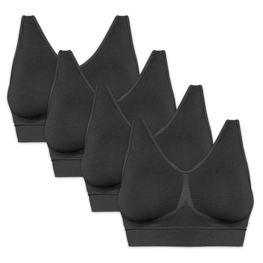 Just My Size Women's Pure Comfort™ Seamless Wirefree Bra (Pack of 4) 4 ...