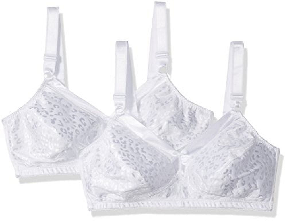 Just My Size Women`s Satin Comfort Bra,1960,50DD,White (Pack of 2) 2 ...