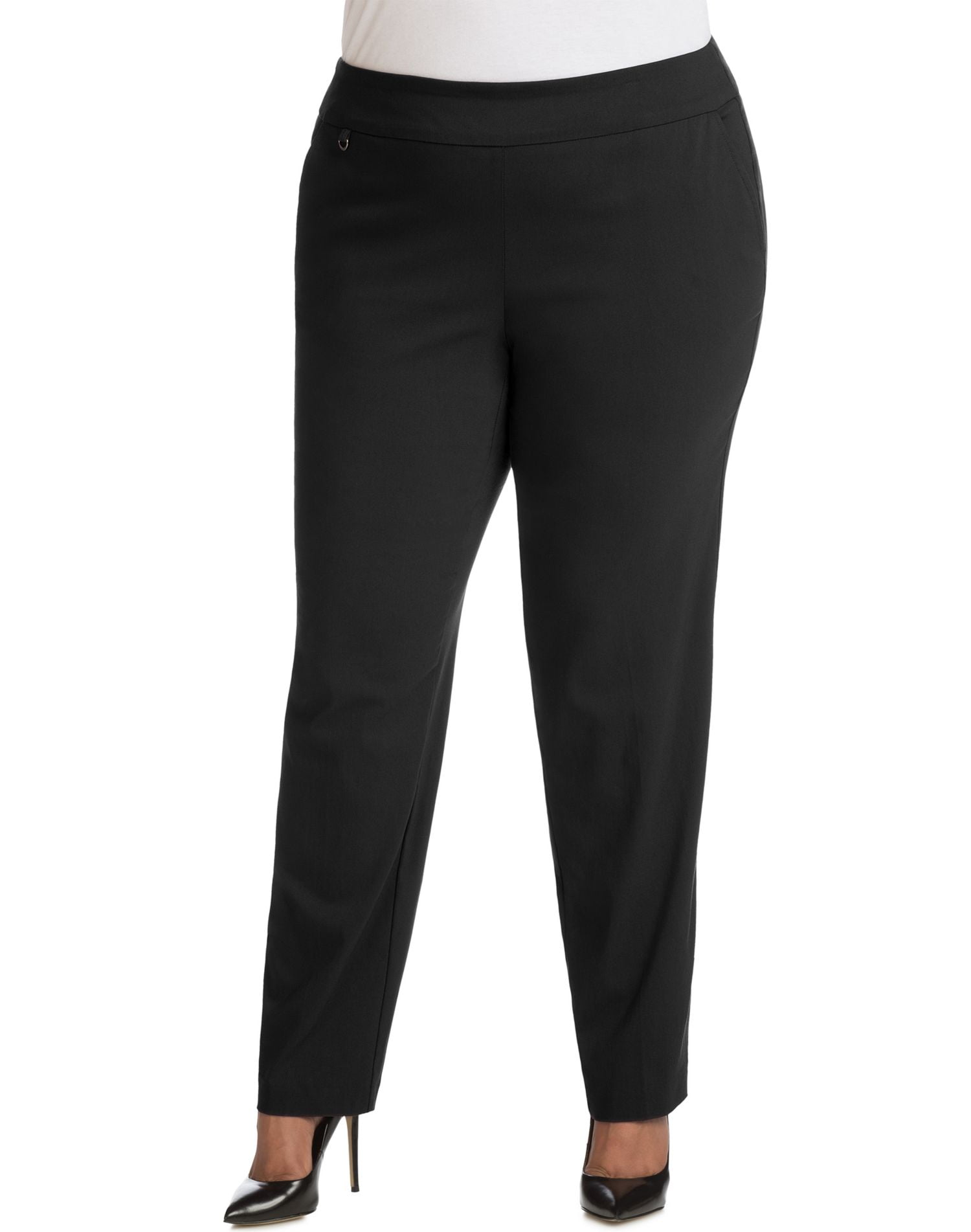 Just My Size Womens Super Stretch Tummy Control Pull-On Slim Pants ...