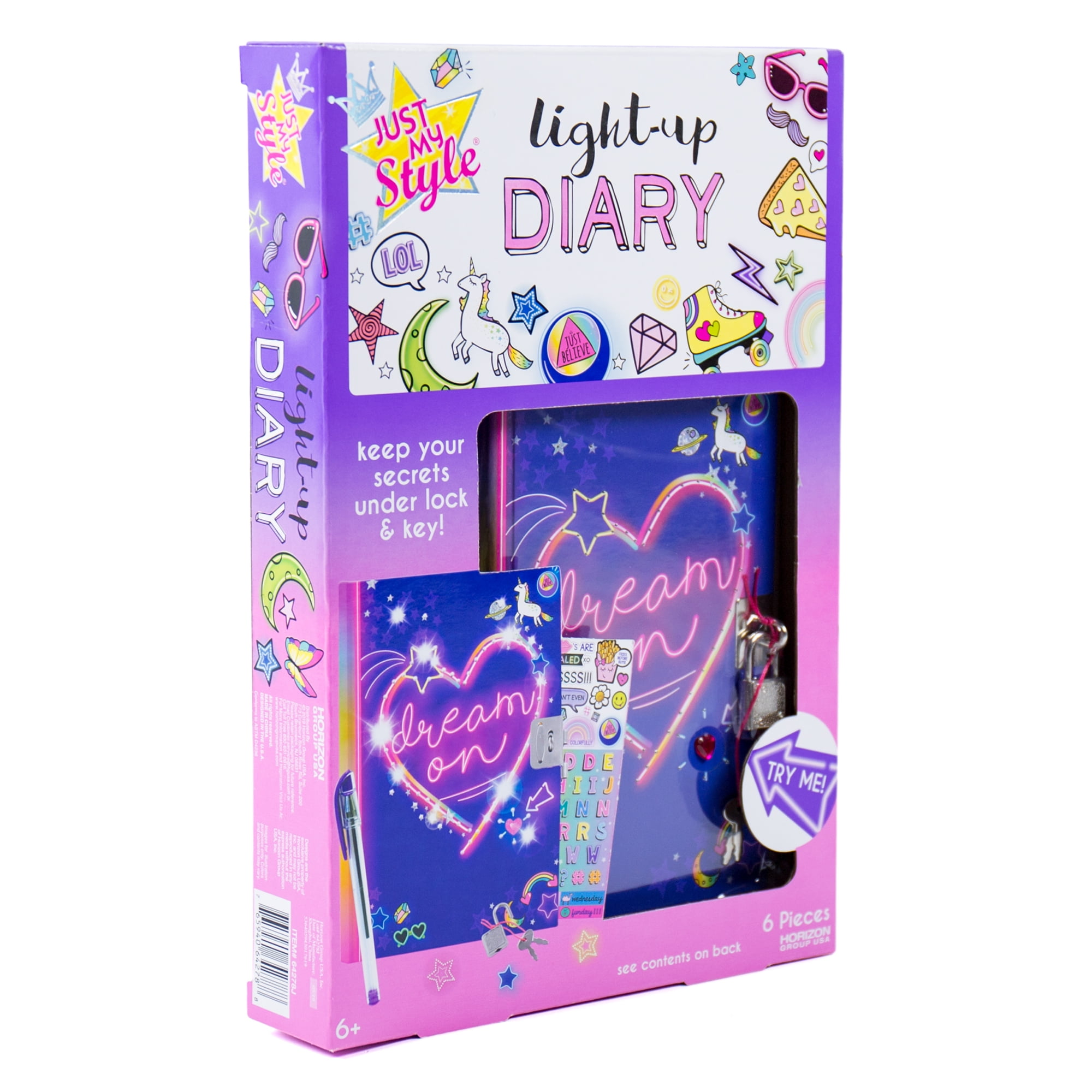 Just My Style Light up Diary, Girls, Child, Ages 6+ - Walmart.com