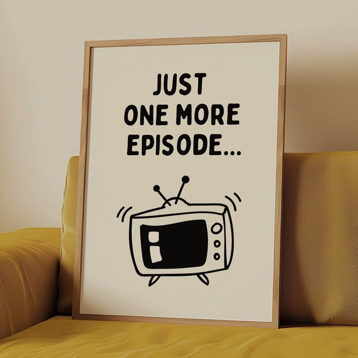 Just One More Episode Print, Cool Living Room Wall Decor, Retro ...