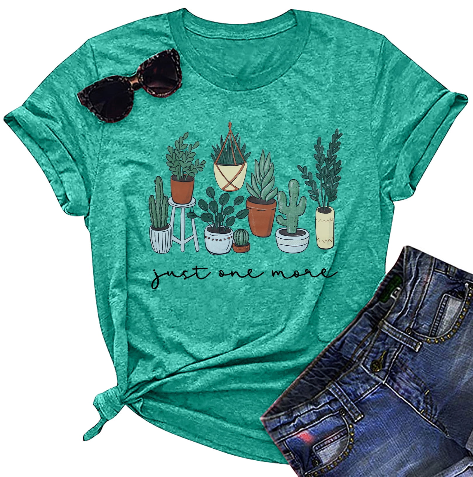 Just One More Plant Tshirt Women Gardening Shirts Botanical Shirt Funny Indoor Plant Lover Gift ...