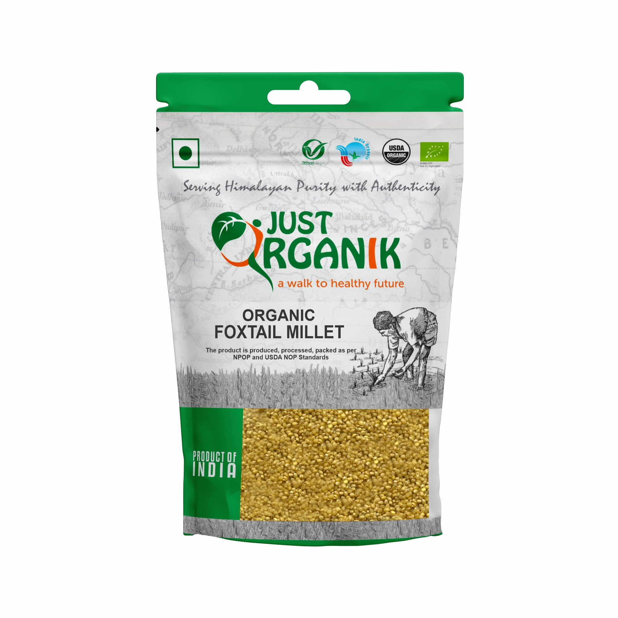 Just Organik Organic Foxtail Millet Whole, Raw, Unpolished, Hulled 2 ...