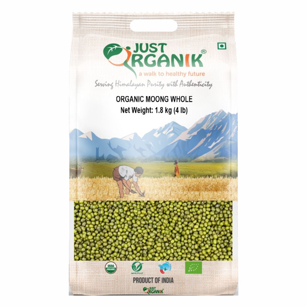 Just Organik Organic Moong Whole, Green Lentil Whole, 4 lbs - Walmart ...