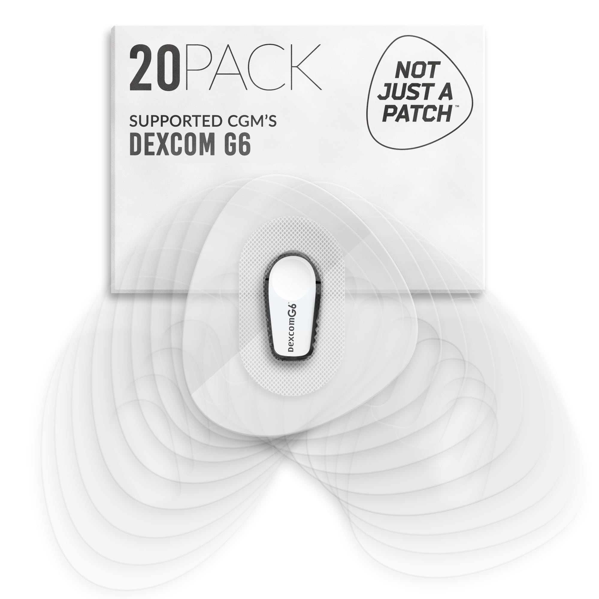 Not Just a Patch Dexcom G6 Covers (20 Pack) – Transparent Water ...