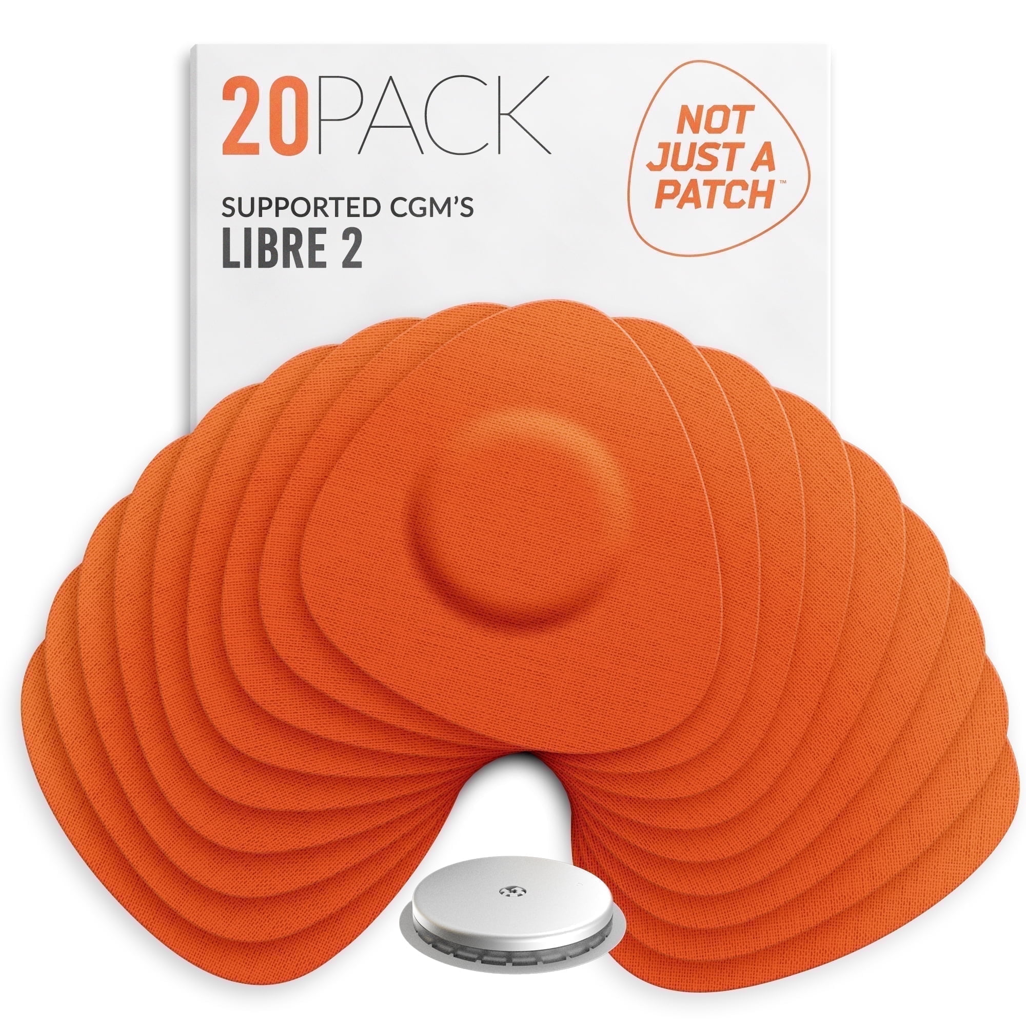 Not Just a Patch Freestyle Libre 2 Sensor Covers – 20 Count Pre-Cut Lingo CGM Patches in Orange ...