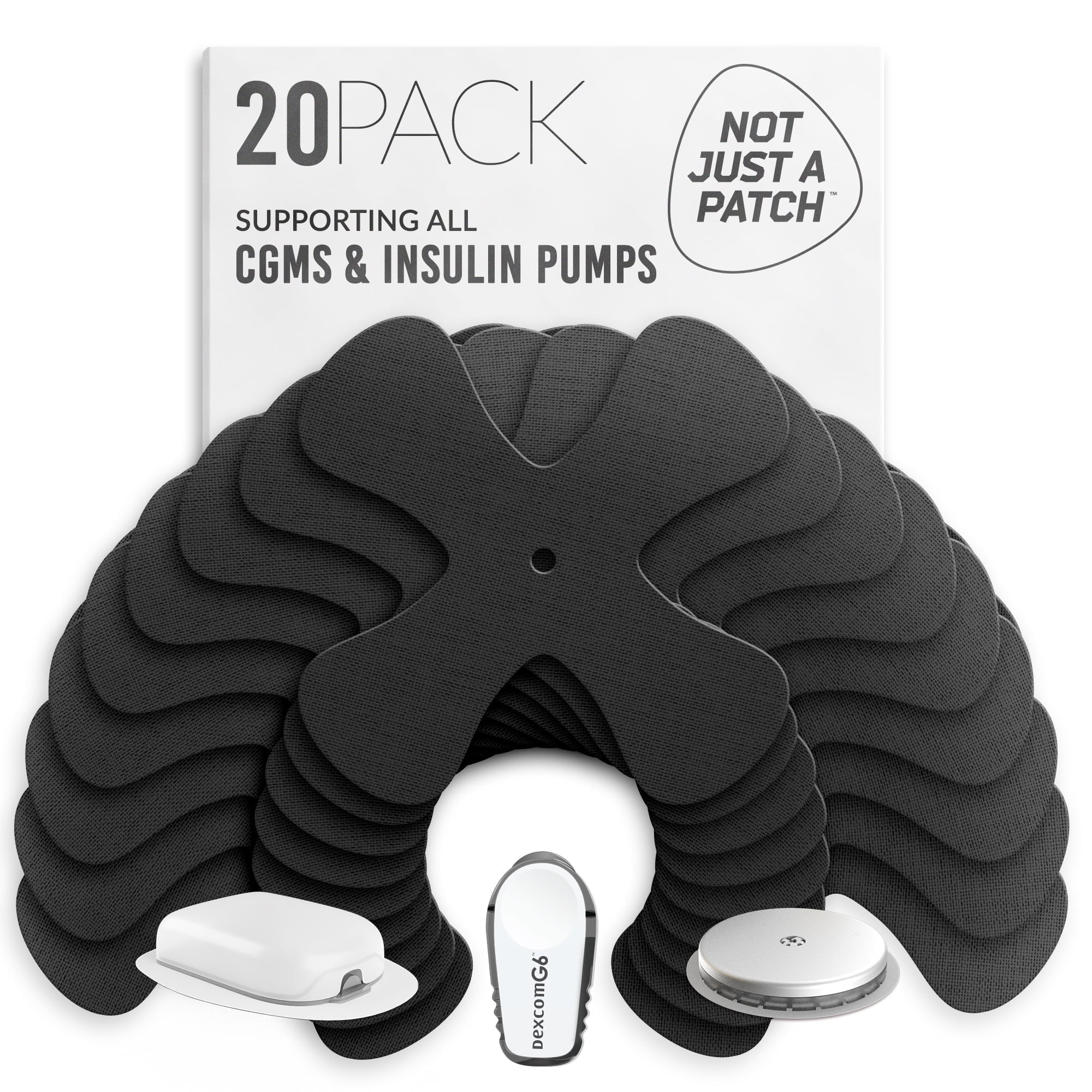 Not Just a Patch x-Patch CGM Sensor Covers – 20 Count Black Water ...