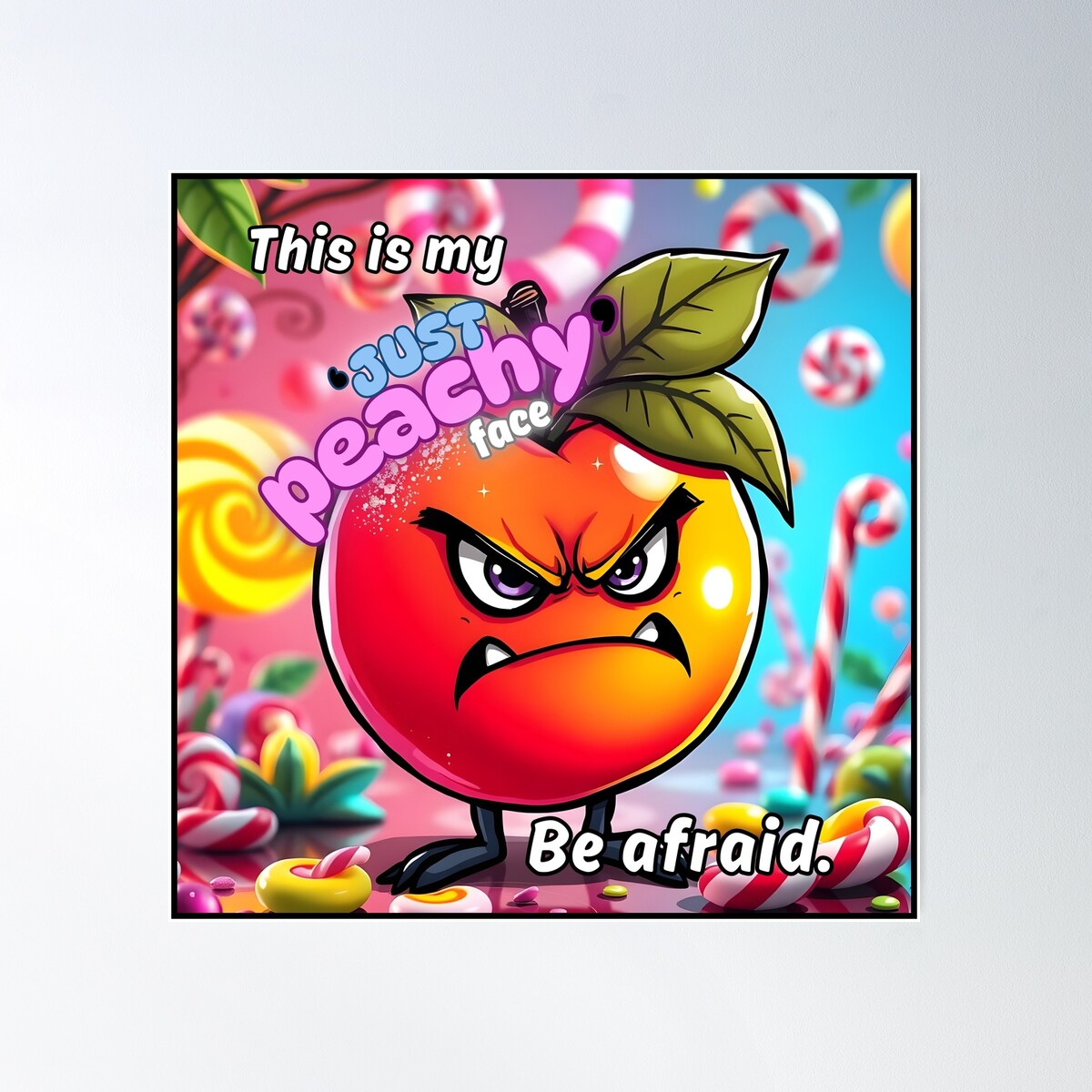 This Is My 'Just Peachy' Face. Be Afraid | Angry Peach Cartoon | Funny ...