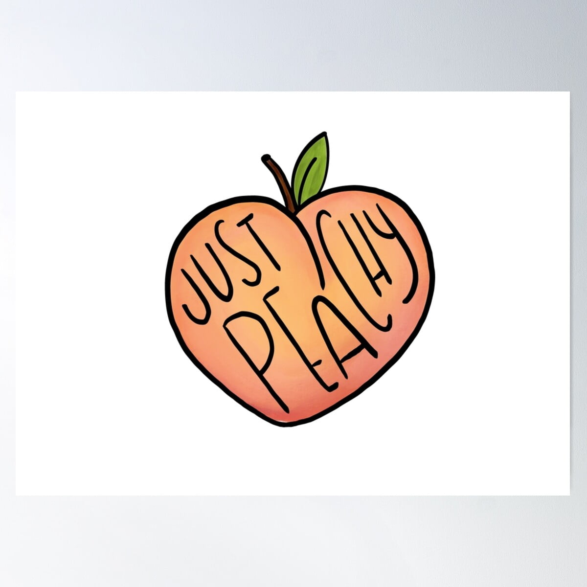 Just Peachy Peach Poster Wall Art, Modern Wall Decor For Living Room ...