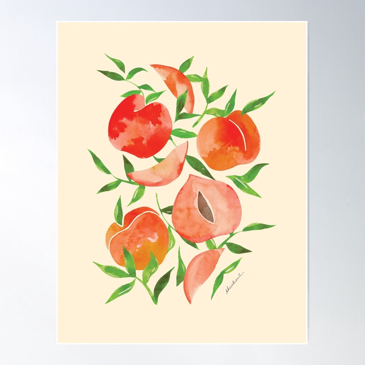Just Peachy - Yellow Ver. Poster Wall Art, Modern Wall Decor For Living ...