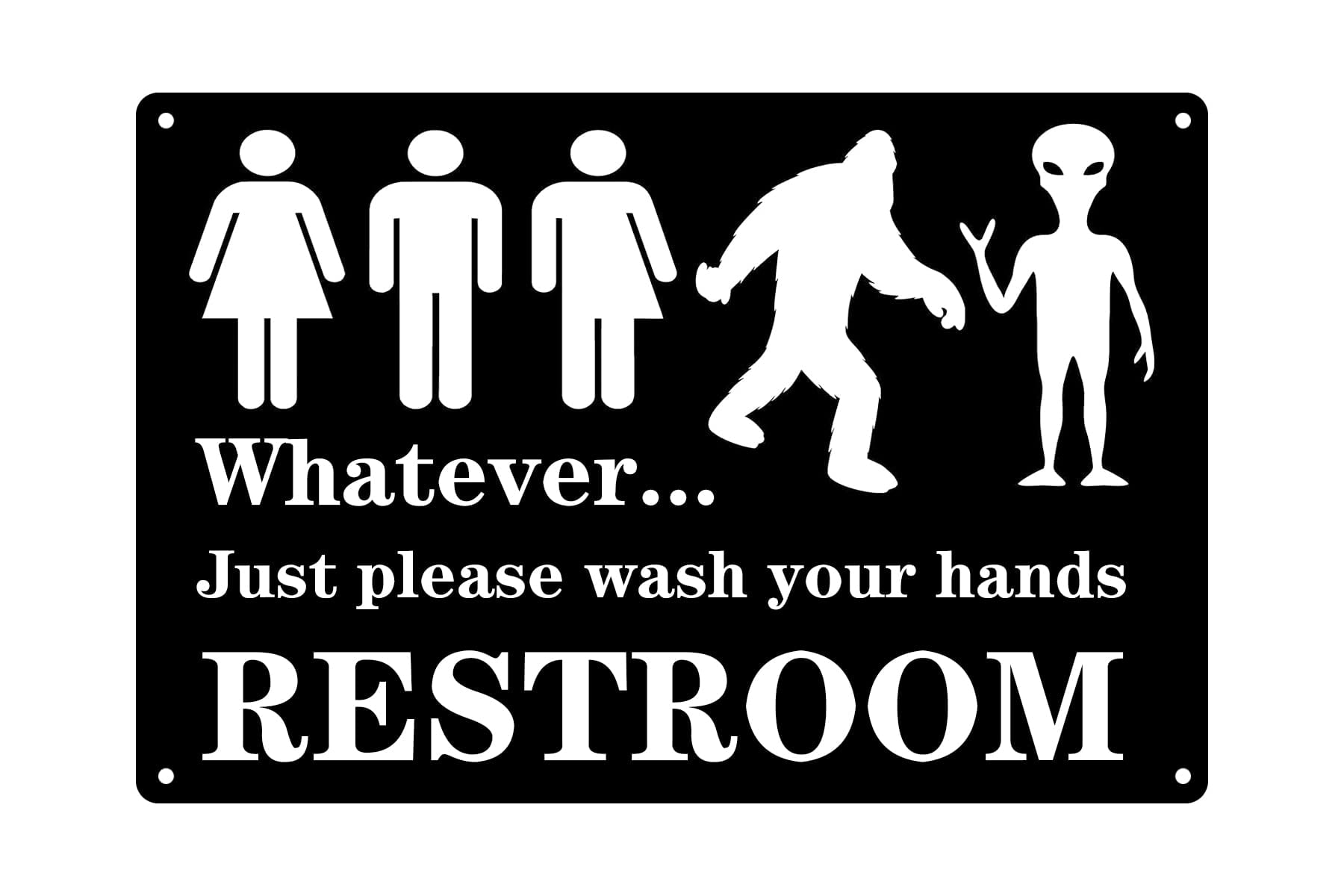 Just Please Wash Your Hands Metal Sign Inclusive Sign Bathroom Door ...