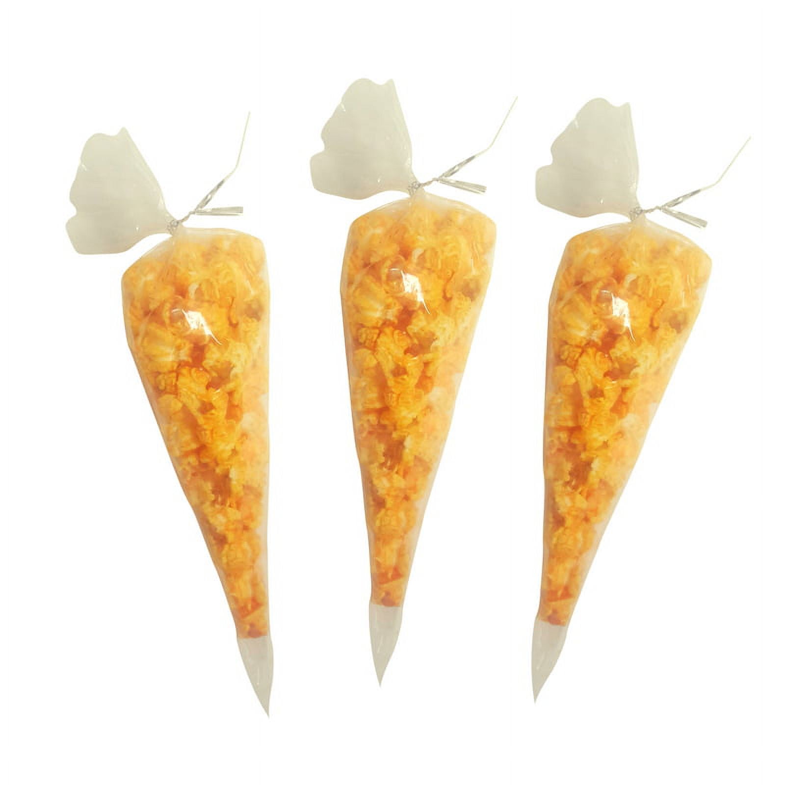 Just Popped - Gourmet Cheddar Colored and Flavored Popcorn Cone Bags ...