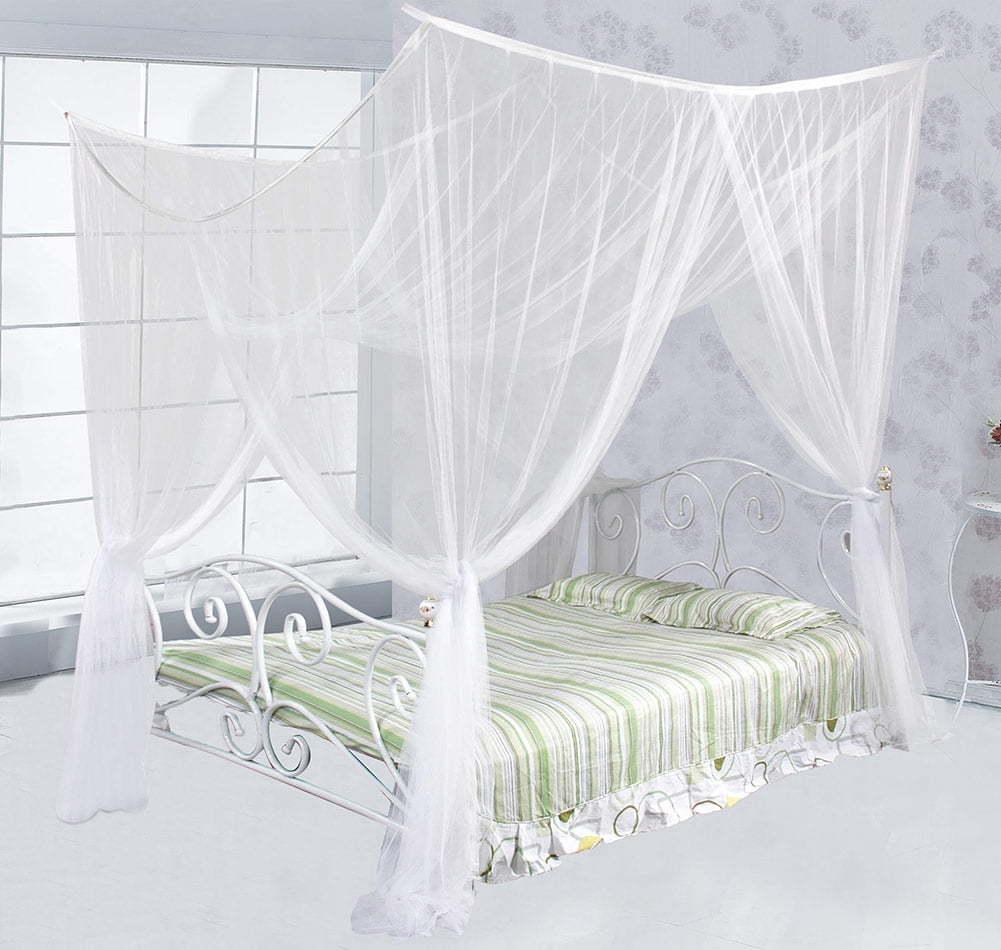Just Relax Four Corner Post Decorative Elegant Bed Net Canopy Set ...