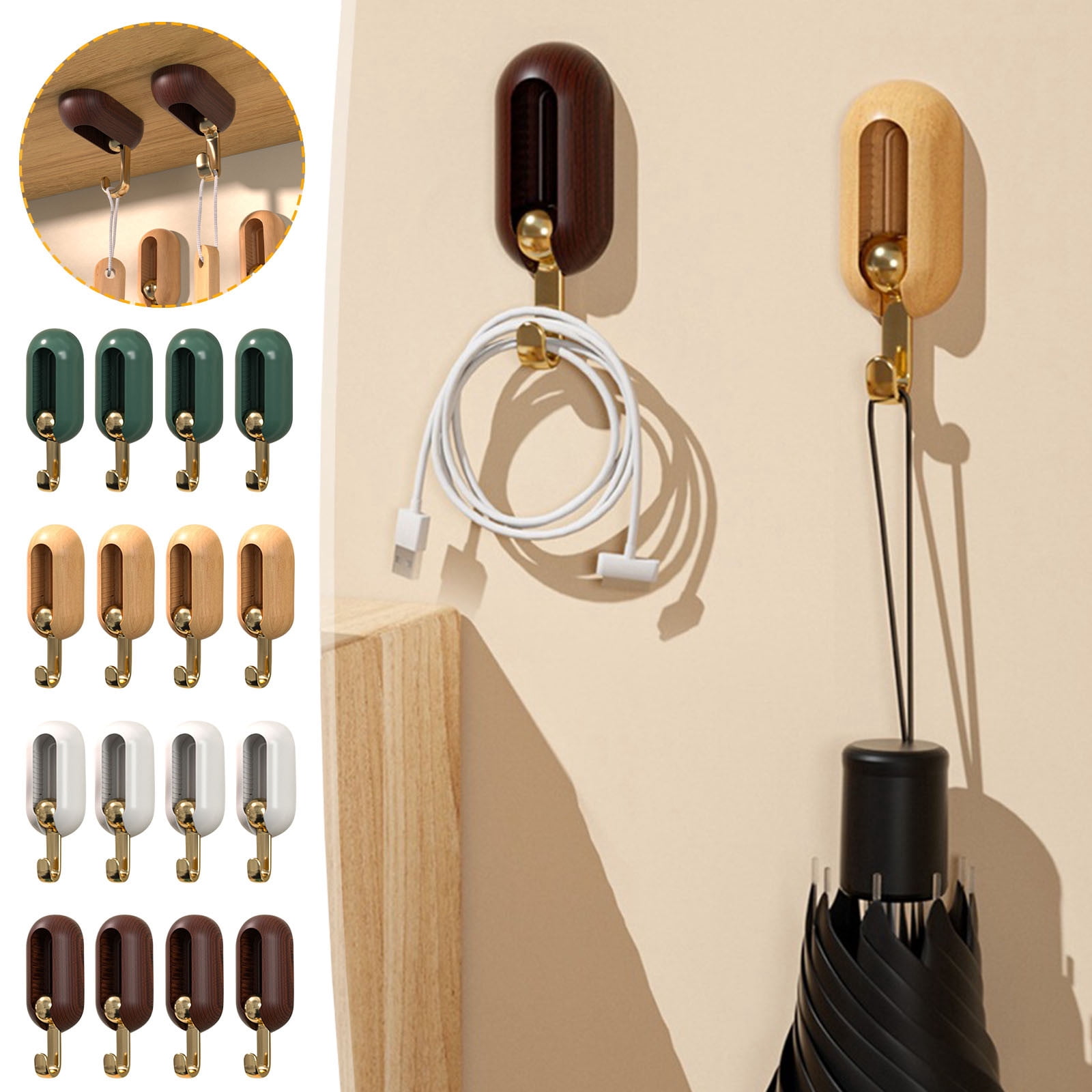 Just Released, 4-Pack Rotatable Hooks - 360-Degree Swivel Wall Hooks ...